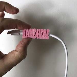 Personalised iPhone and Android 3D Rubber Tag, Custom Cable Tags, a ...