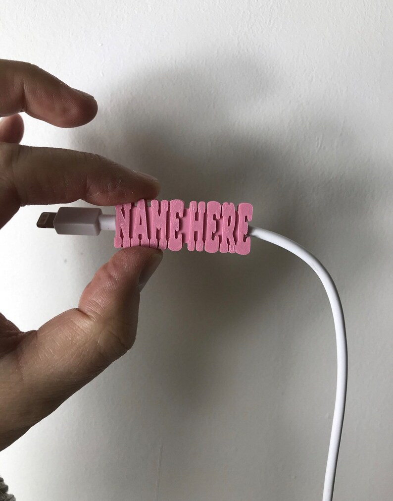 Personalised iPhone and Android 3D Rubber Tag, Custom Cable Tags, a ...