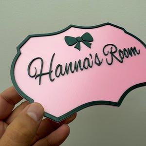 Personalised 3D Bedroom Door Sign, Custom Name Plaque for Girl's Room ...