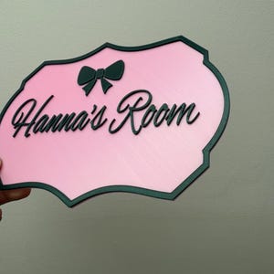 Personalised 3D Bedroom Door Sign, Custom Name Plaque for Girl's Room ...
