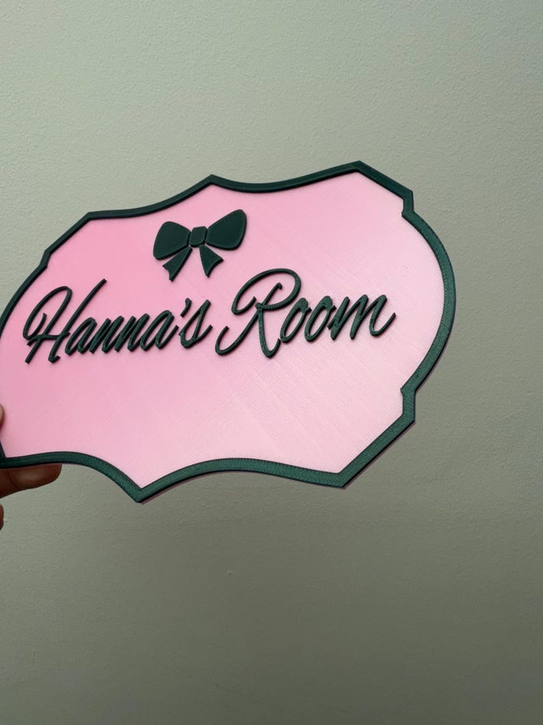 Personalised 3D Bedroom Door Sign, Custom Name Plaque for Girl's Room ...