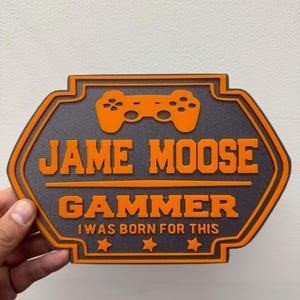 Gamers Door Sign, Personalised 3D Dual Colour Room Door Plaque, Great ...