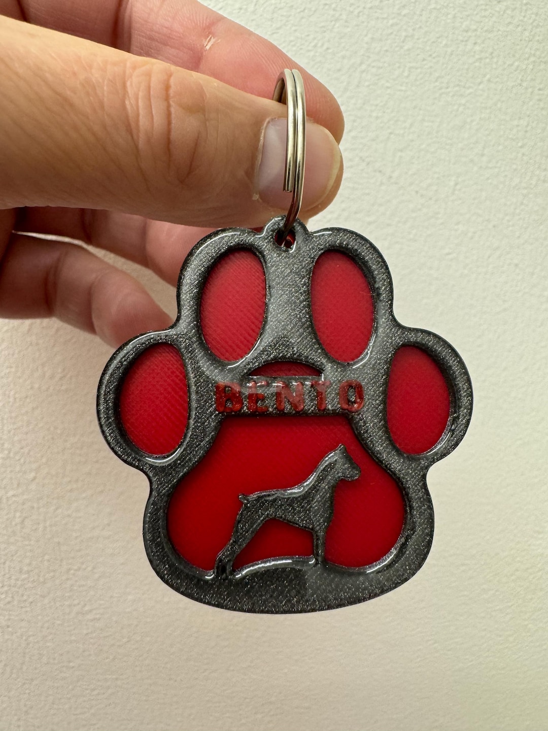 Personalised Dog Keyring With Name and Breed, Custom 3D Dog Keychain ...