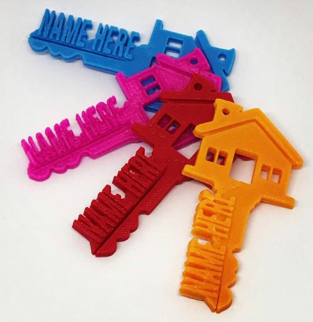 Personalised 3D House Rubber Key Key Ring, Unique Key Ring, Keychain ...
