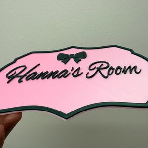 Personalised 3D Bedroom Door Sign, Custom Name Plaque for Girl's Room ...