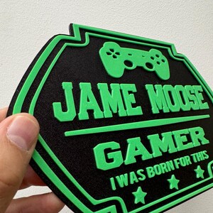Gamers Door Sign, Personalised 3D Dual Colour Room Door Plaque, Great ...