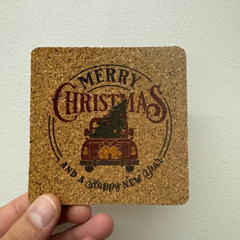 Festive Cork Coasters - Etsy