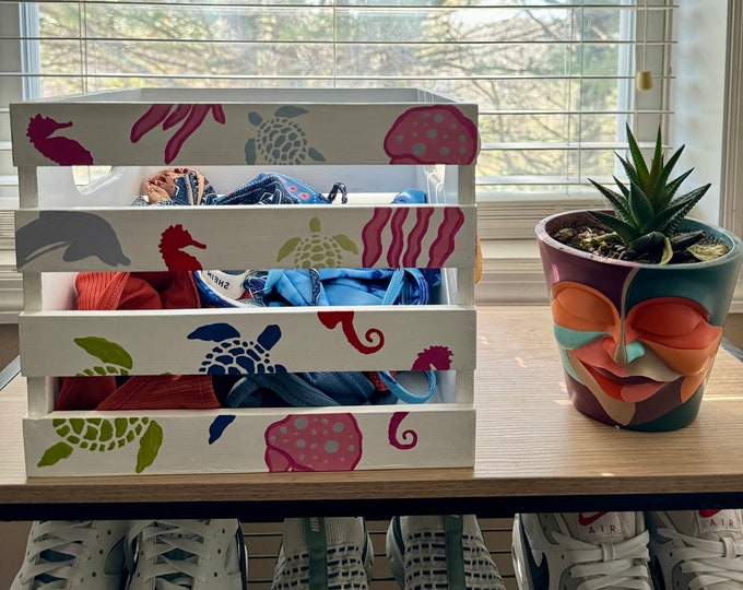 Customized Small Bikini Box, Handmade Crate, Bathing Suit Organization ...