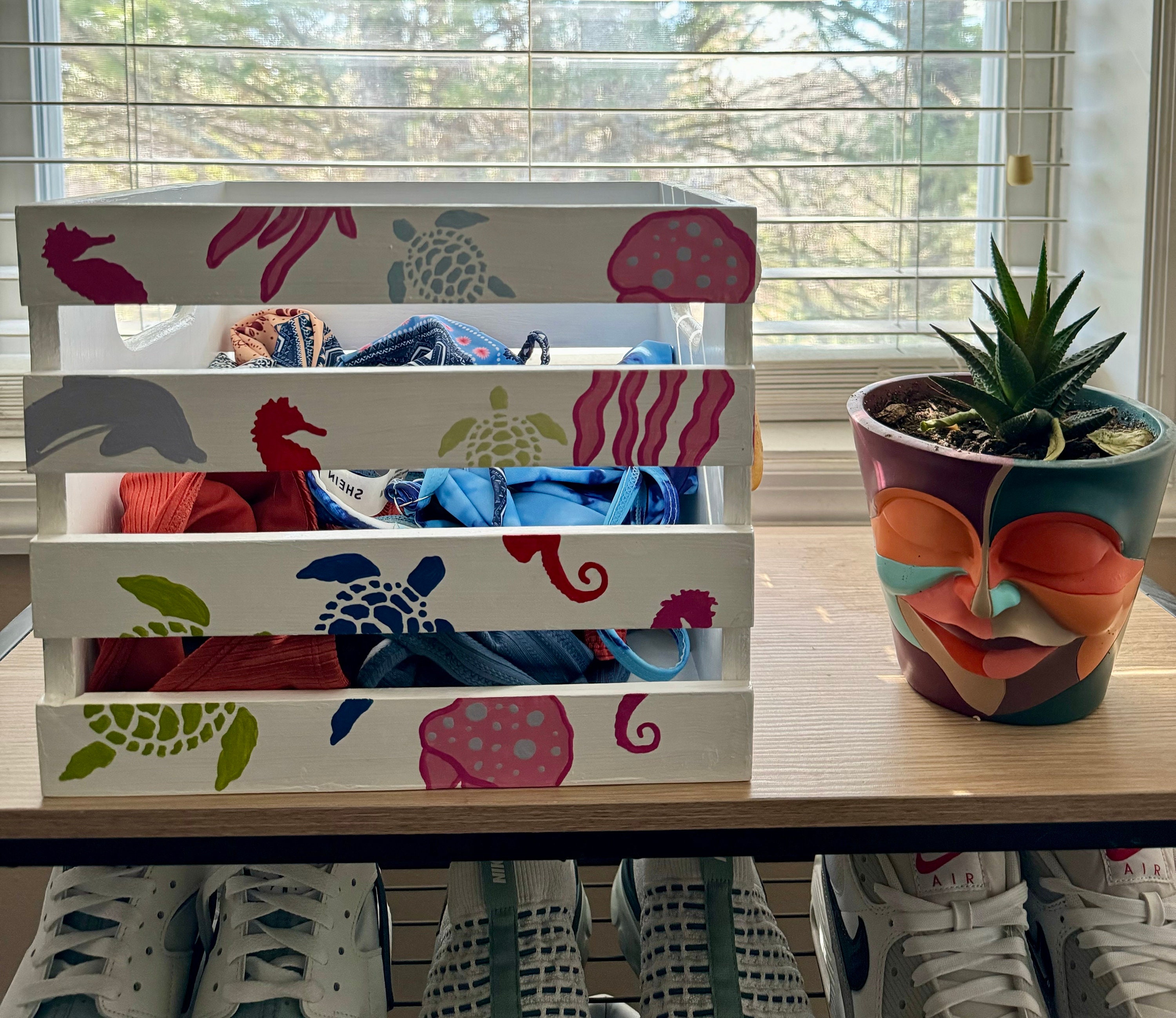 Customized Small Bikini Box, Handmade Crate, Bathing Suit Organization ...