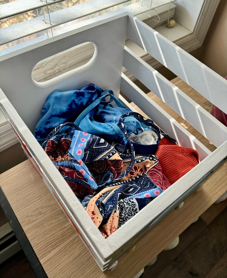 Customized Small Bikini Box, Handmade Crate, Bathing Suit Organization ...