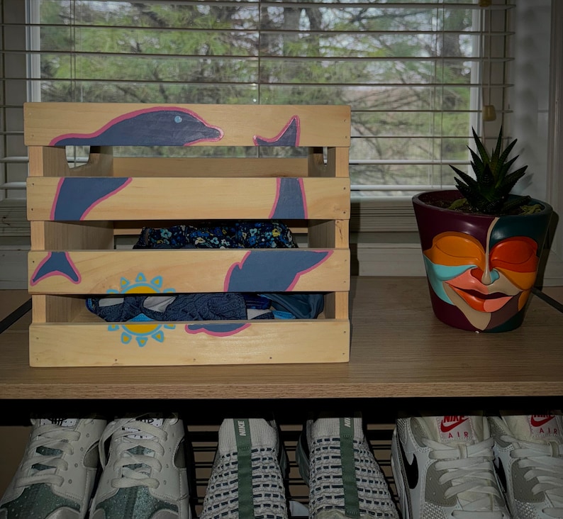 Customized Small Bikini Box, Handmade Nautical Crate, Swimwear Storage ...