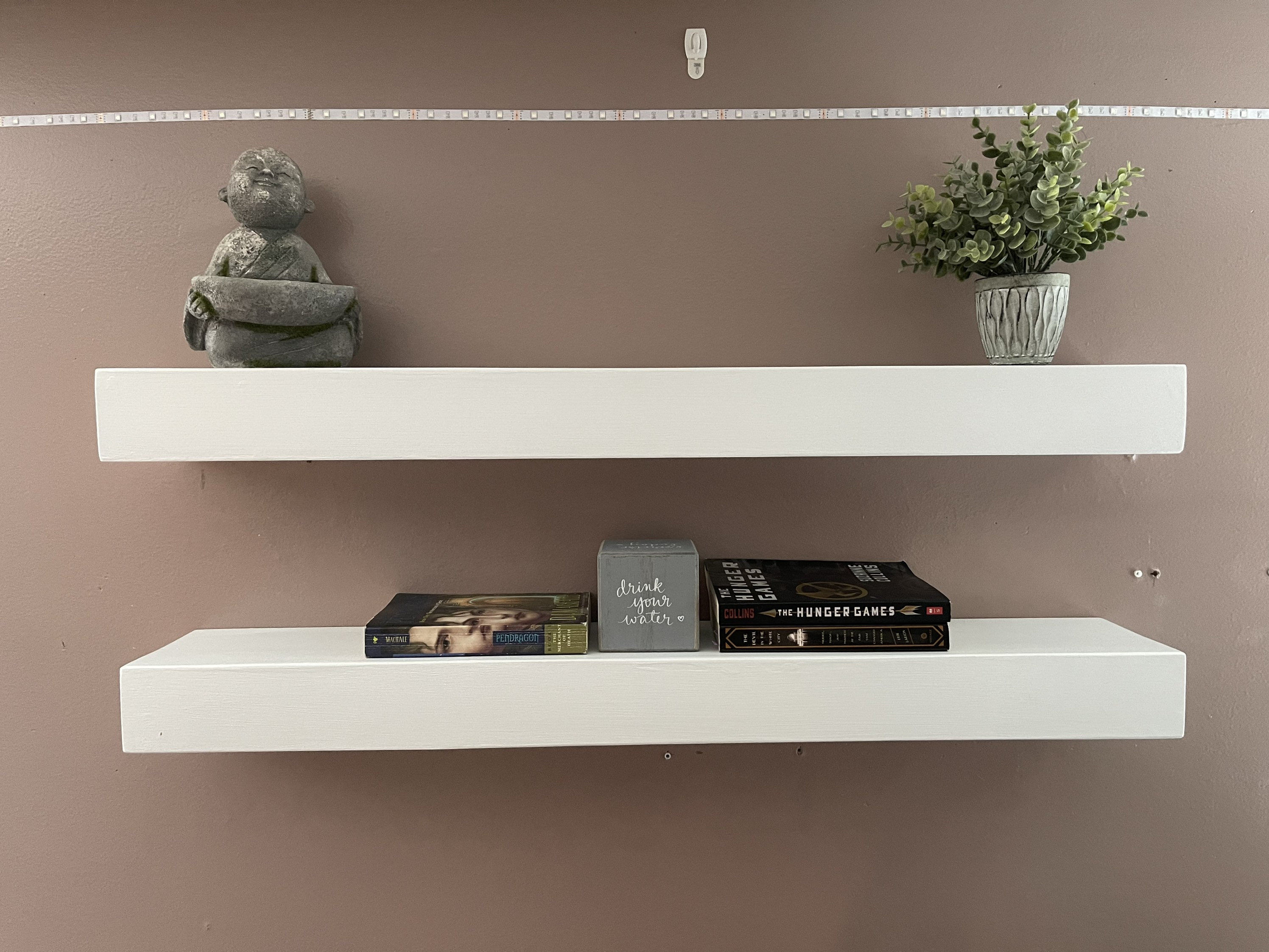 White Floating Shelves Set of 2 White Floating Shelves - Etsy
