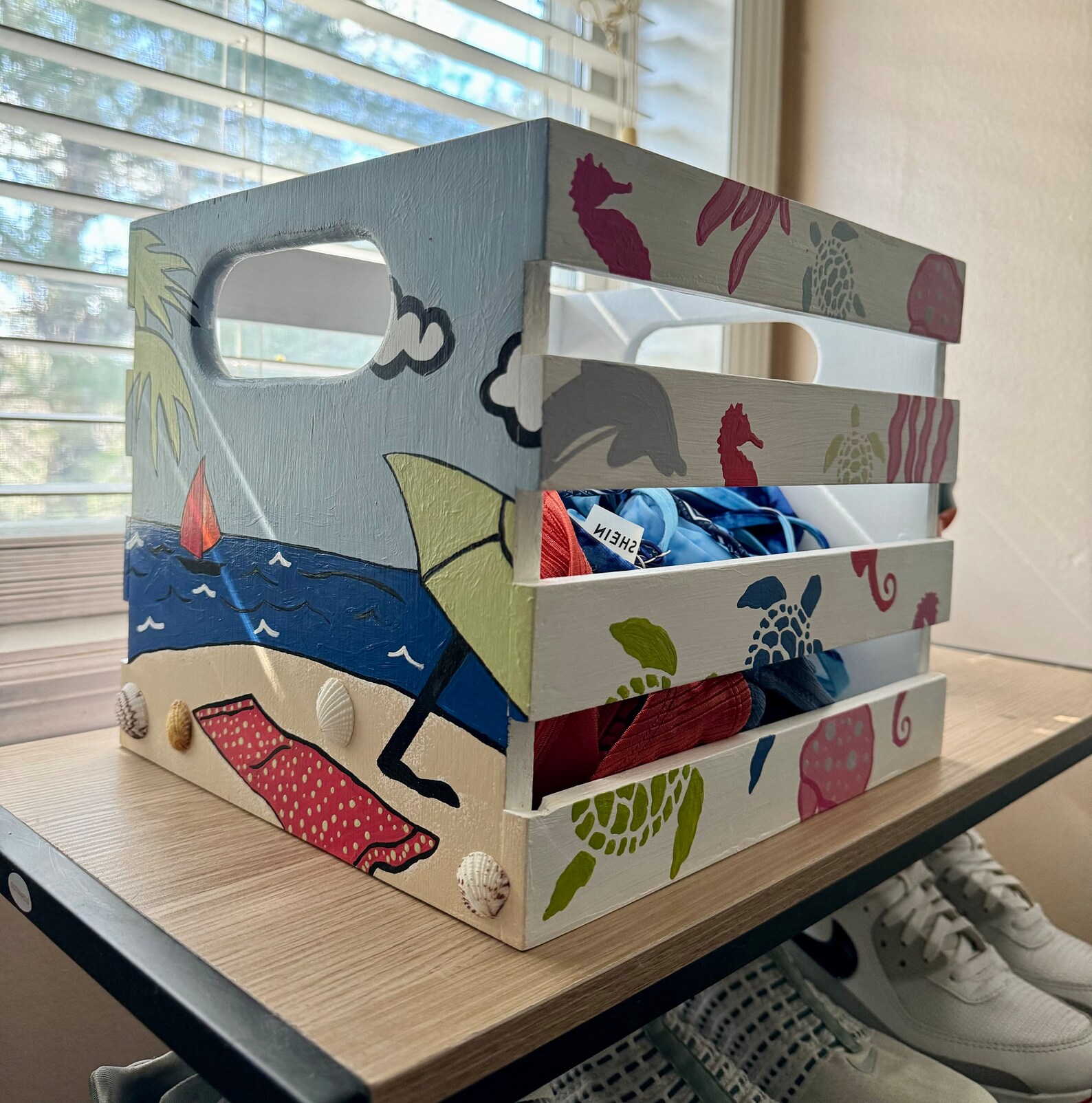 Customized Small Bikini Box, Handmade Crate, Bathing Suit Organization ...