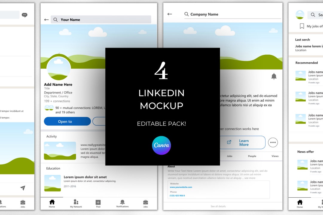Linkedin Mockup Template Editable Linkedin Mockup Social Media Linkedin ...