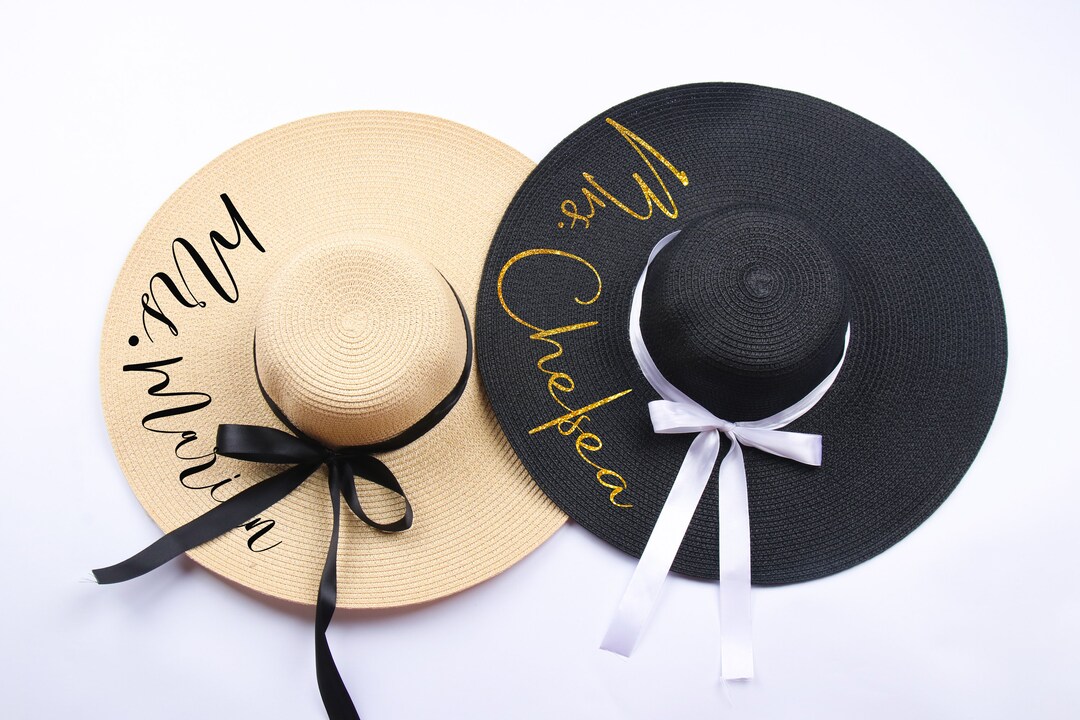 Custom Beach Hats Bridesmaid Hats Honeymoon Beach Hats - Etsy