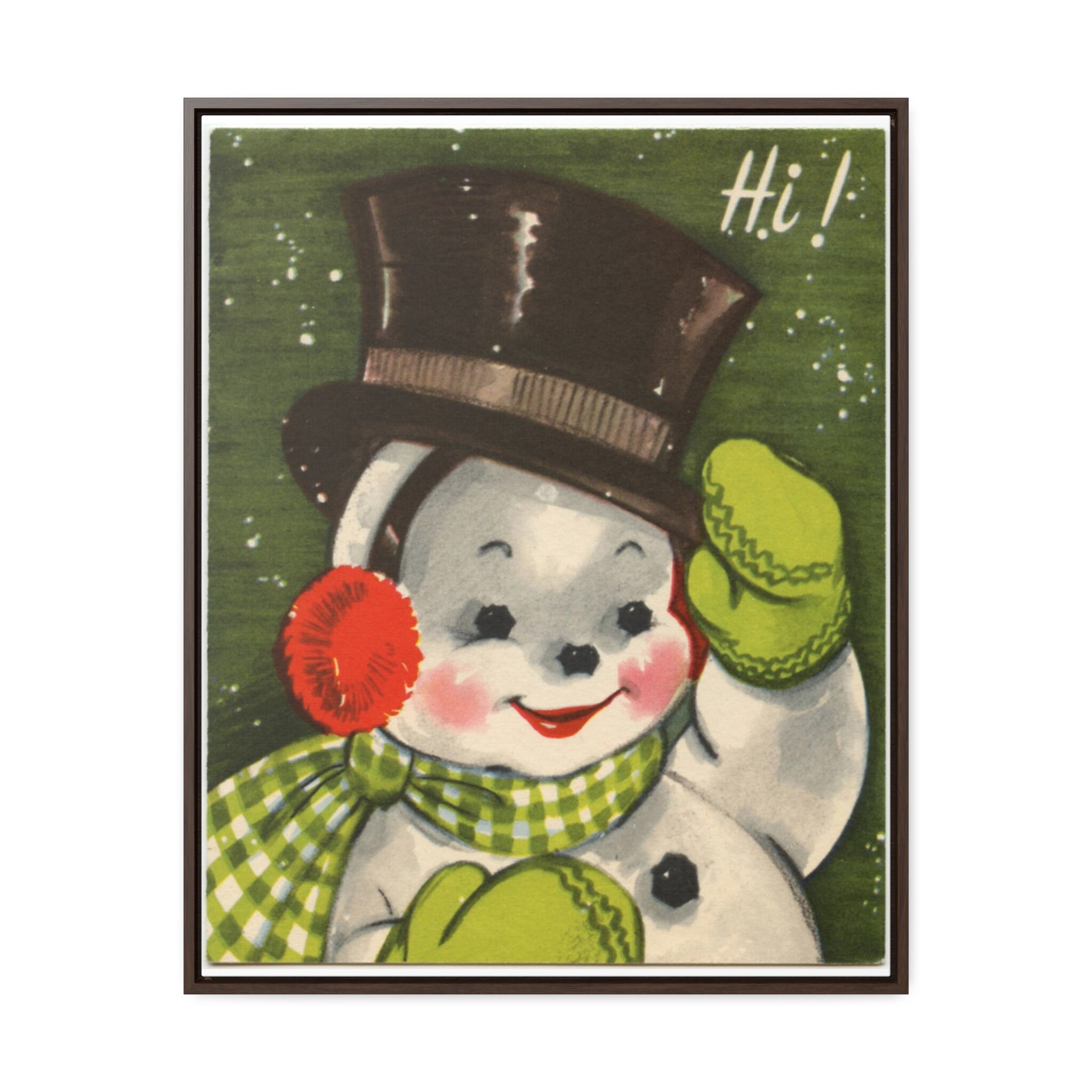 Vintage Frosty the Snowman Print, Retro Xmas, Holiday Art, Christmas ...