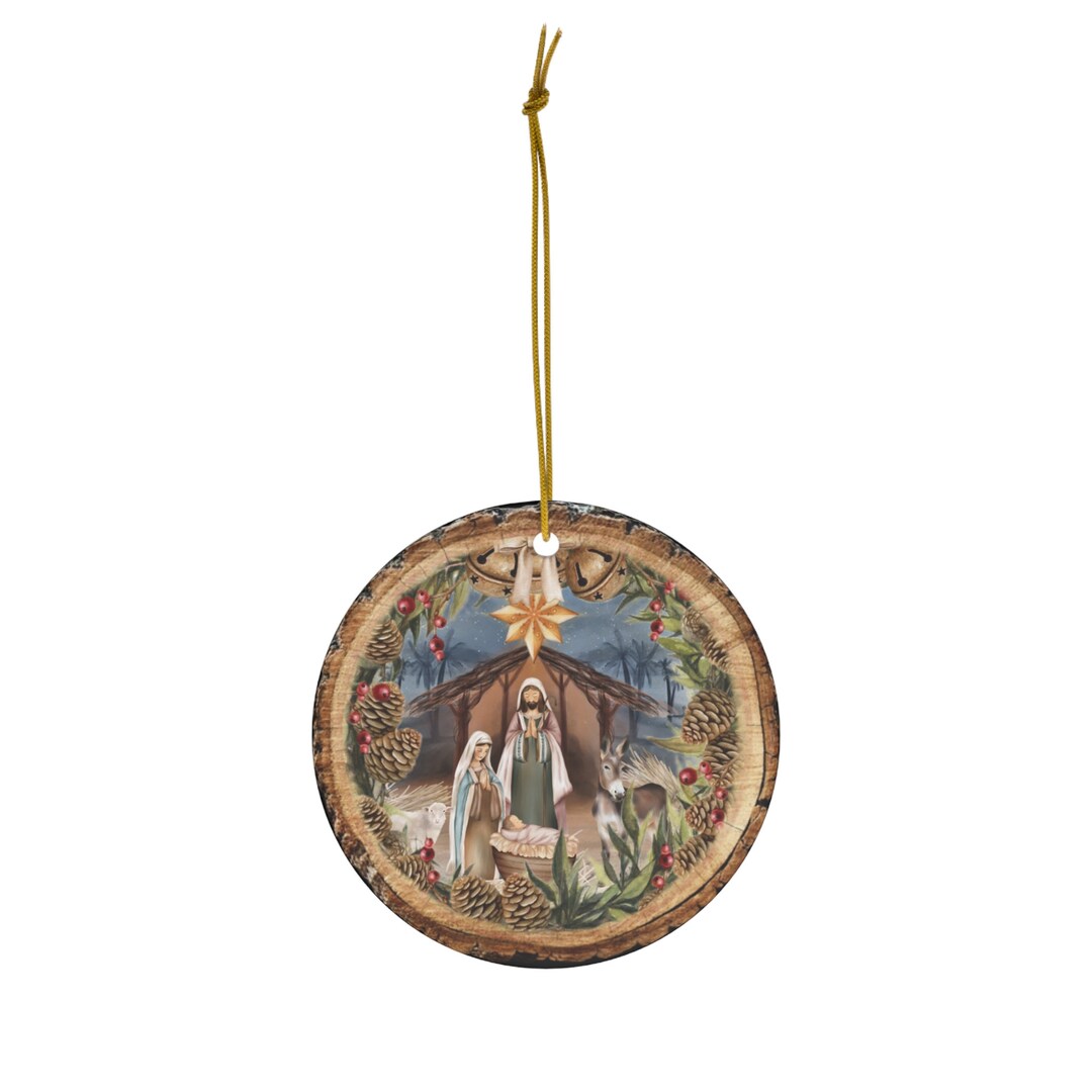 Nativity Ornament, Baby Jesus Ornament, Christian Ornament, Religious ...