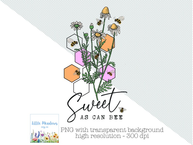 Sweet as Can Bee Bumblebee PNG Image Cute Boho Portrait Clipart ...