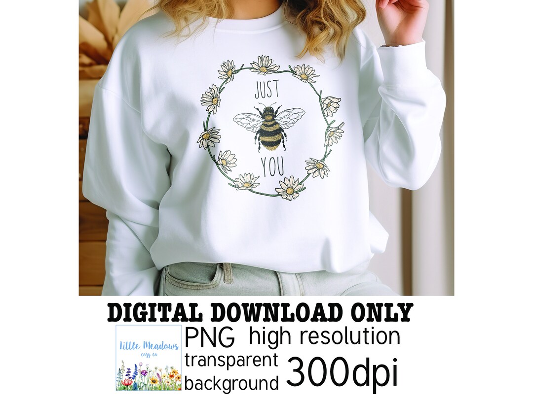 Just Bee You Bumblebee PNG Image Cute Boho Portrait Clipart ...