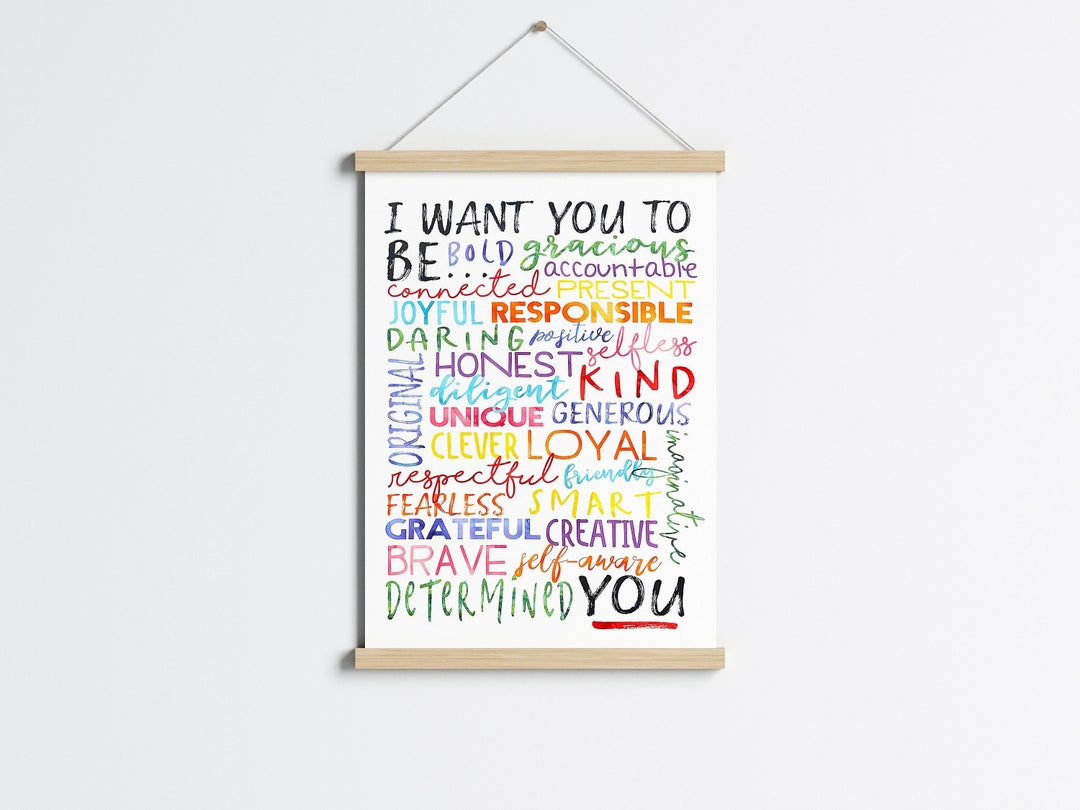 Inspirational Word Art Print: Positive Affirmations, Rainbow Decor ...