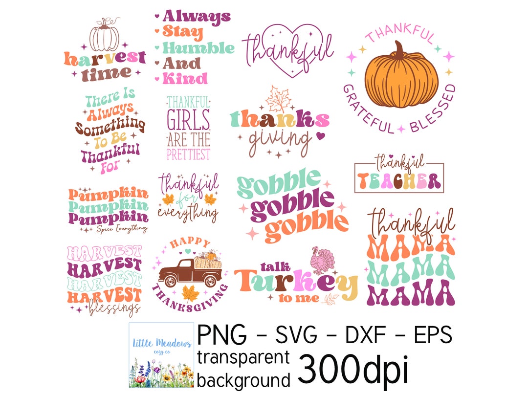 Autumn SVG Bundle, Fall Clip Art Bundle, Thanksgiving SVG, Autumn ...