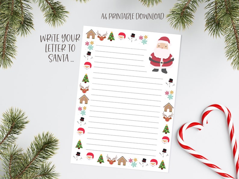 Printable Santa Letter, to Father Christmas Letter, North Pole ...