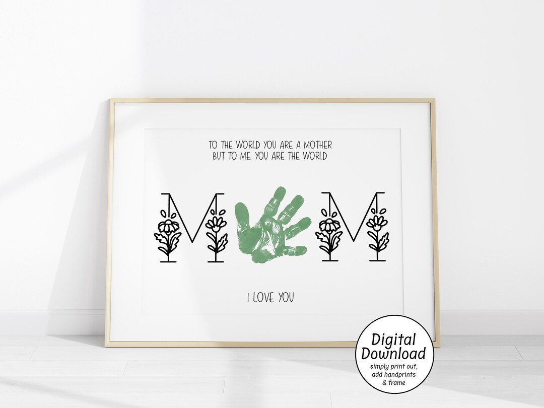 Mom Mum Handprint Printable Art, Mothers Day, Handprints Download ...