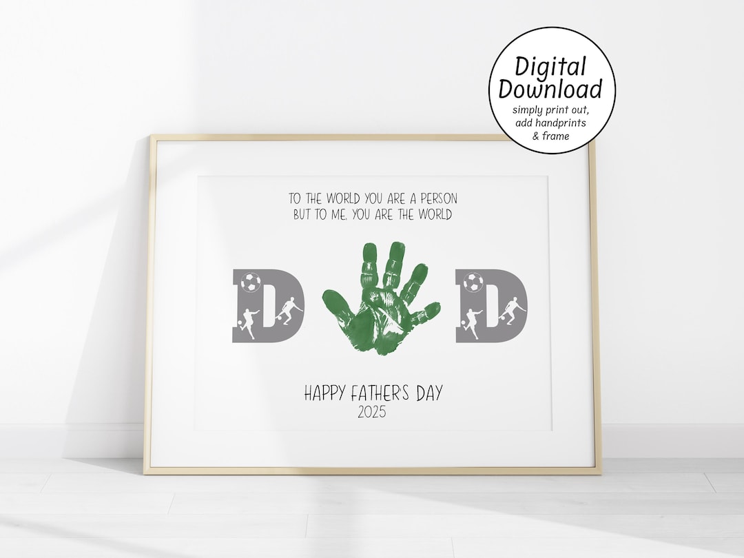Father's Day Handprint Art: DIY Football Gift (digital Download) - Etsy