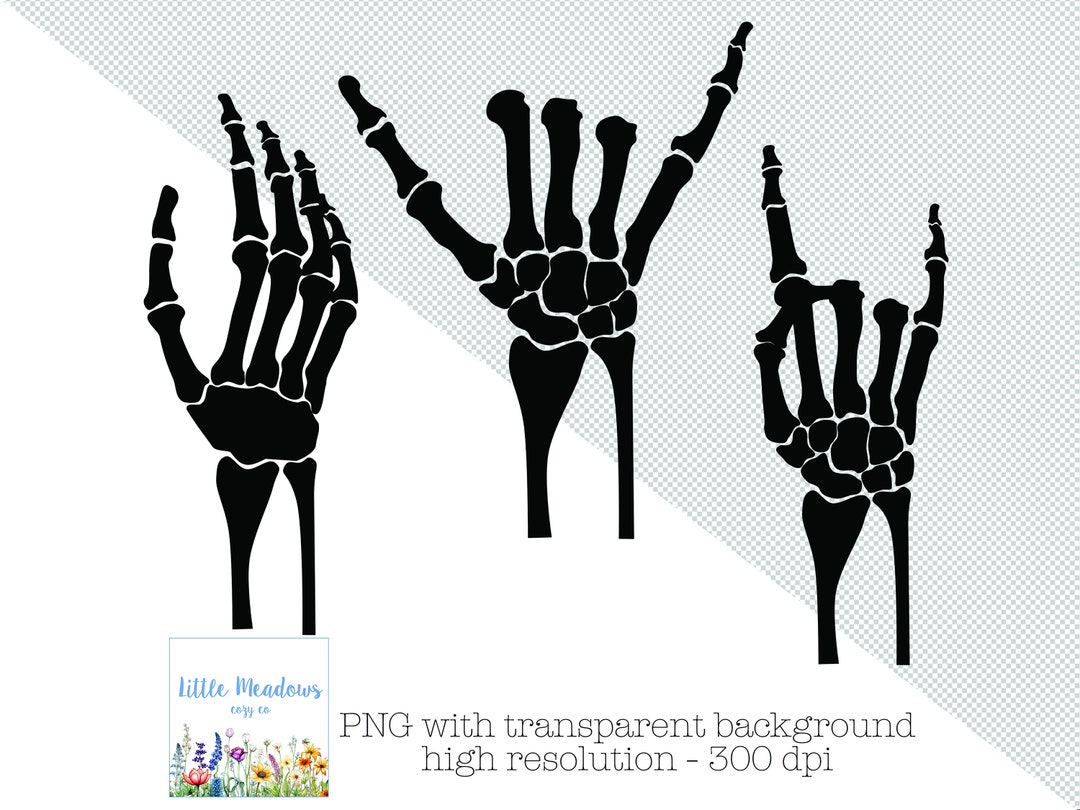 Skeleton Hands Bundle Halloween PNG Image Clipart Illustration Clip Art ...