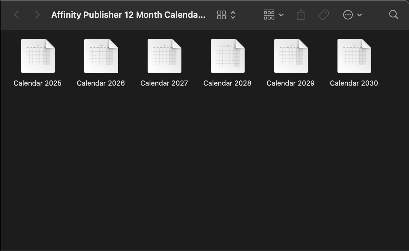 Affinity Studio by Canva / Publisher Calendar Templates 2026–2030 (10 ...