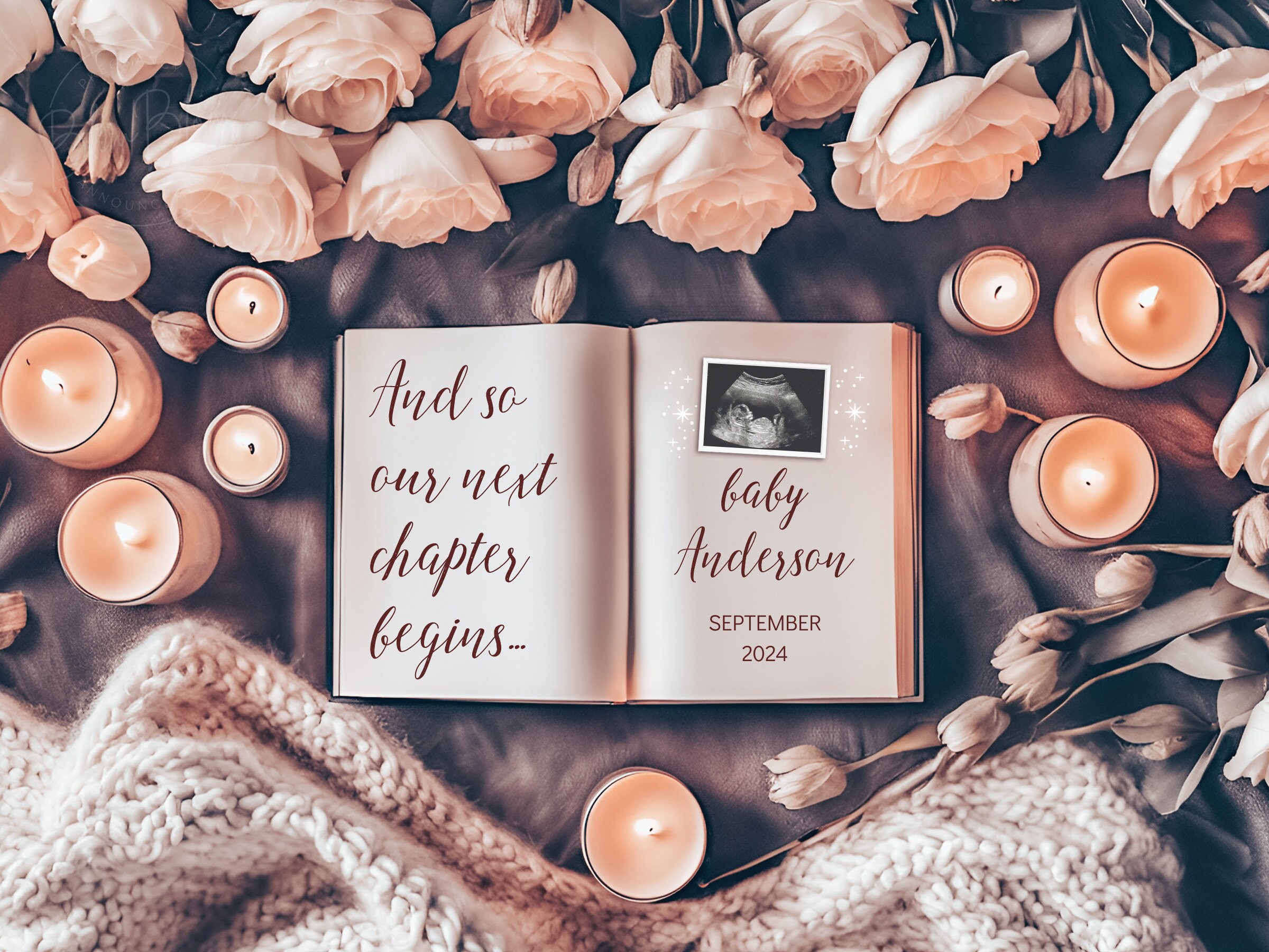 Romantic Book Pregnancy Announcement: Fairytale Baby Reveal (digital ...
