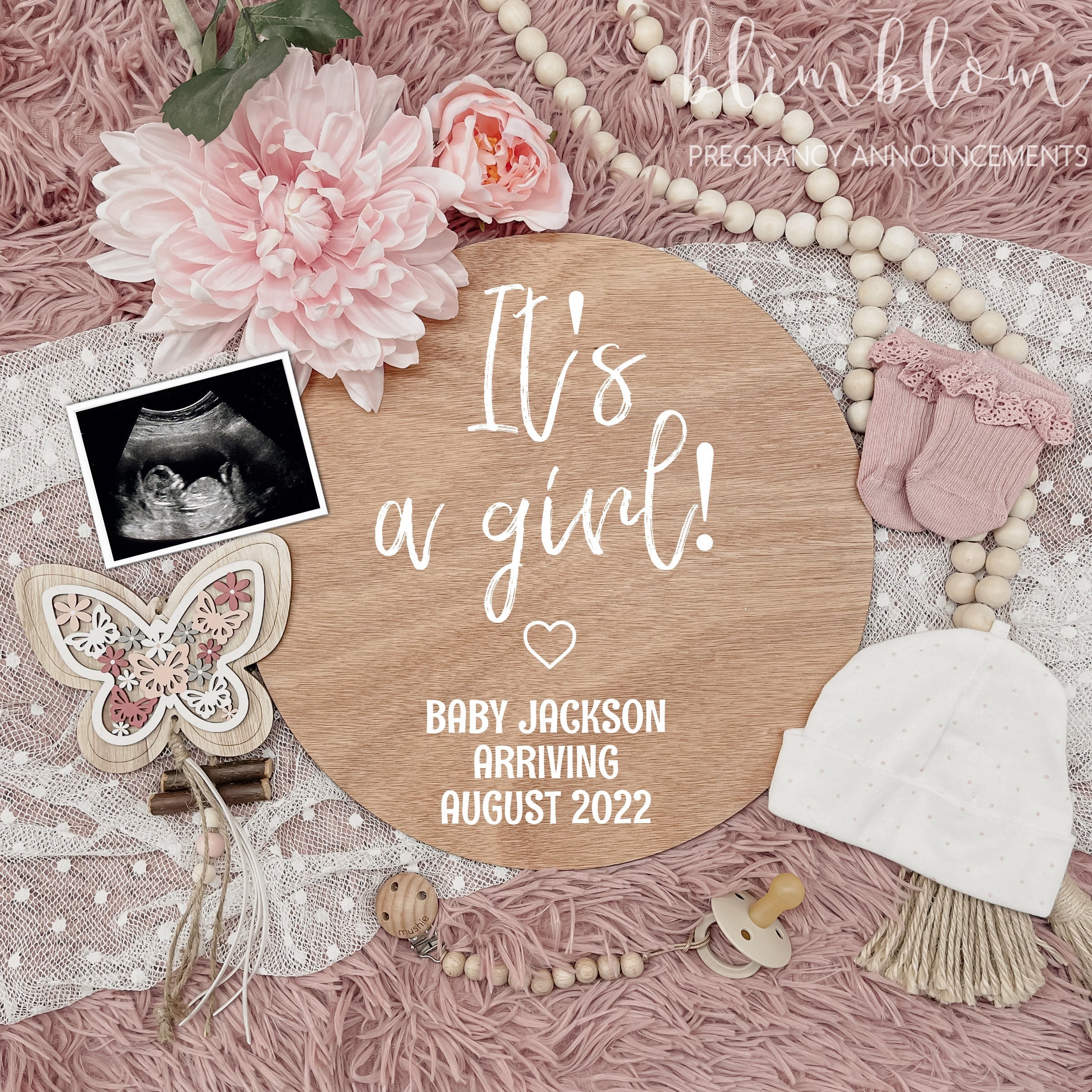 It's A Girl Gender Reveal Digital Pregnancy Announcement - Etsy
