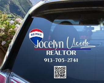 Custom QR Code REALTOR Decal Custom Vinyl Decal Real Estate Agent Decal ...