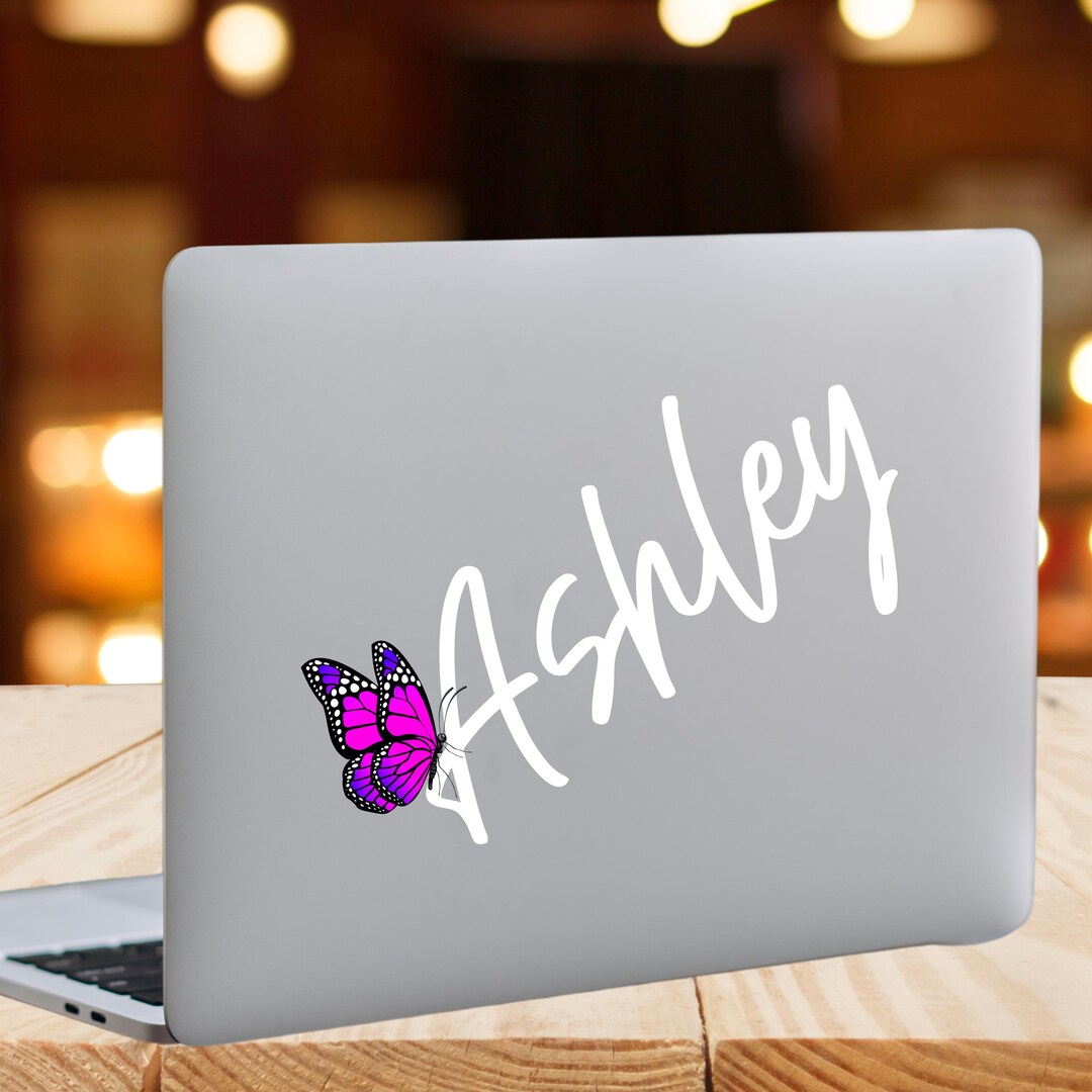 Custom Name Decal With Butterfly, Personalized Name Decal, Name Sticker ...