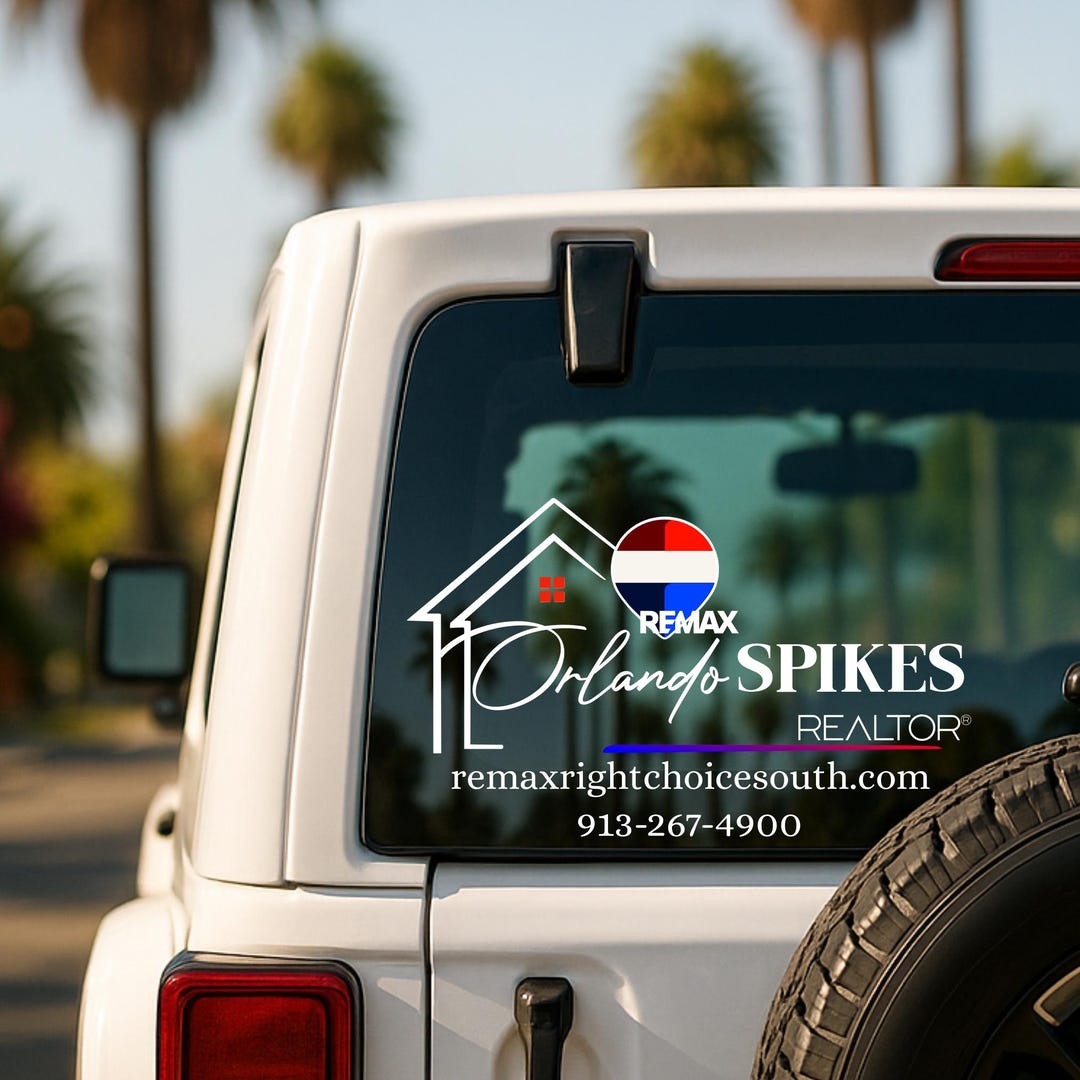 Custom RE/MAX Realtor Car Decal – Real Estate Roof Logo With Windows ...