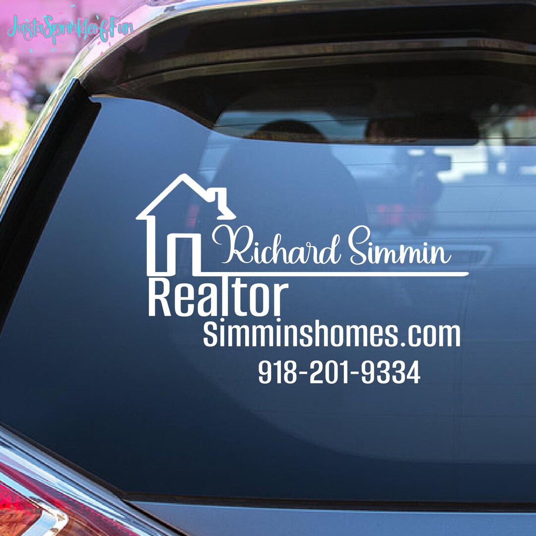 Realtor Decal| Custom REALTOR Decal | Real Estate Agent Decal | Real ...