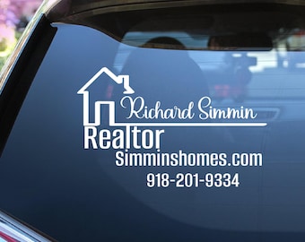 Custom Real Estate Decal REALTOR Decal Real Estate Agent Decal Real ...