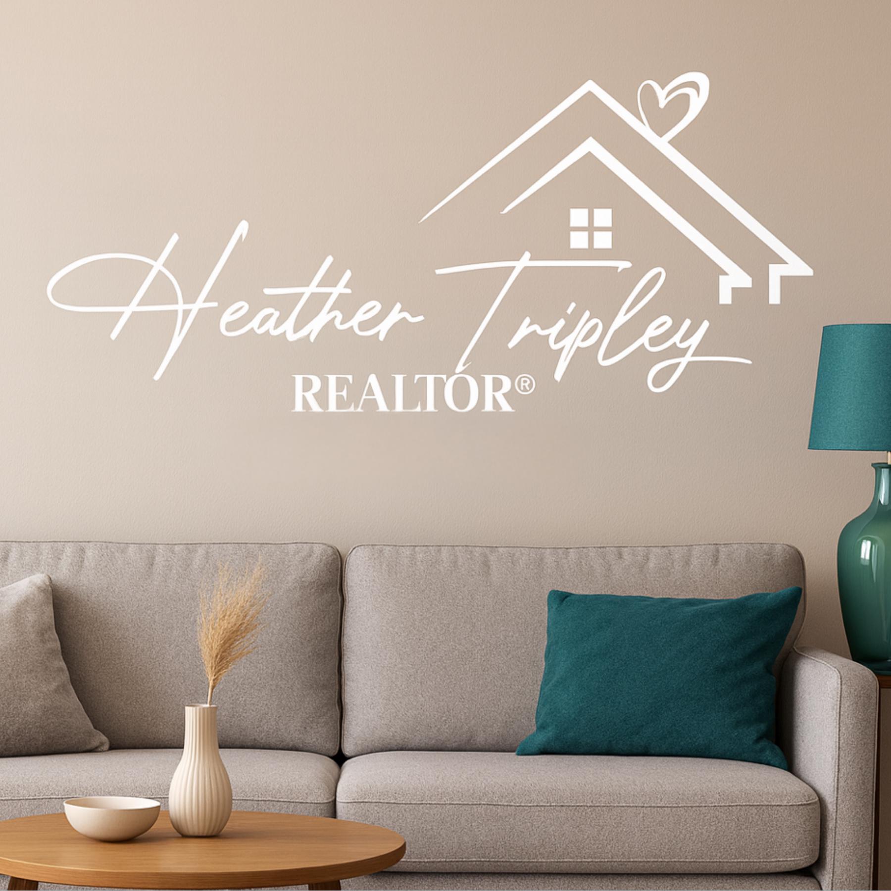 Custom Realtor Wall Decal, Real Estate Office Decor, Script Name Vinyl ...