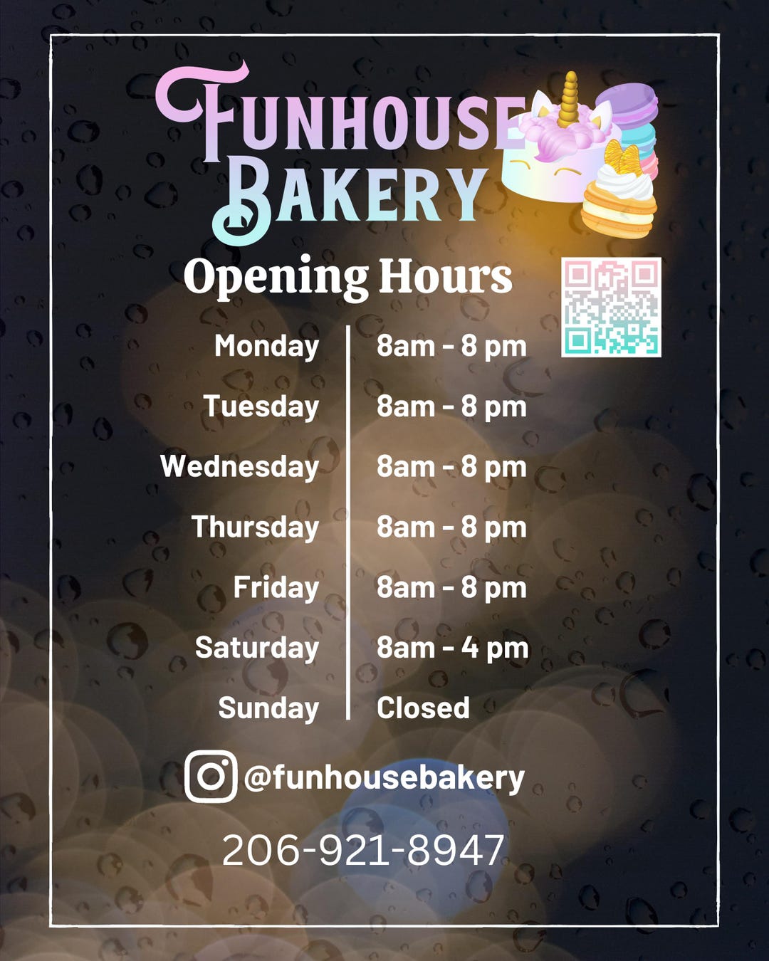 Custom Store Hours Decal - Business Door Sign for Hours of Operation ...