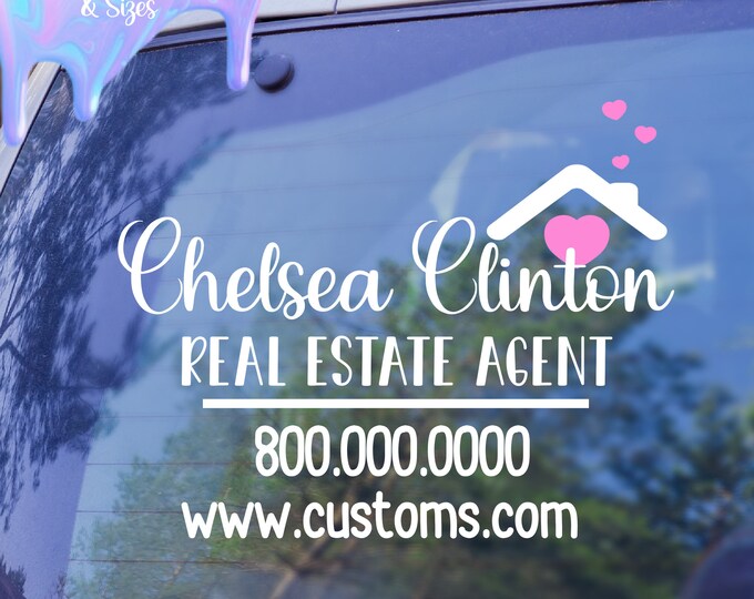 Custom Real Estate Decal REALTOR Decal Real Estate Agent Decal Real ...