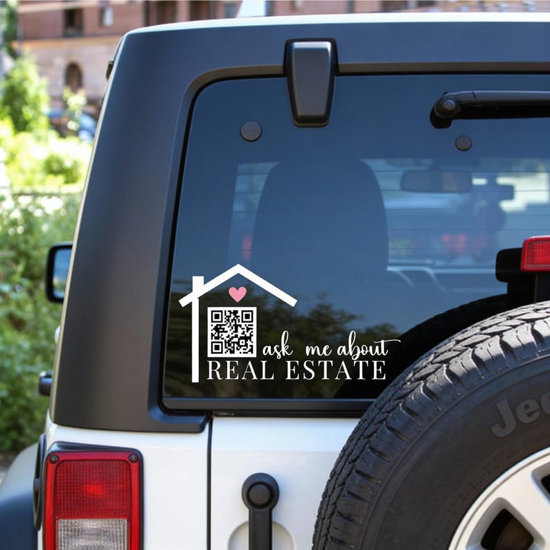 Ask Me About Real Estate QR Code Decal for Car - Realtor Vinyl Sticker ...
