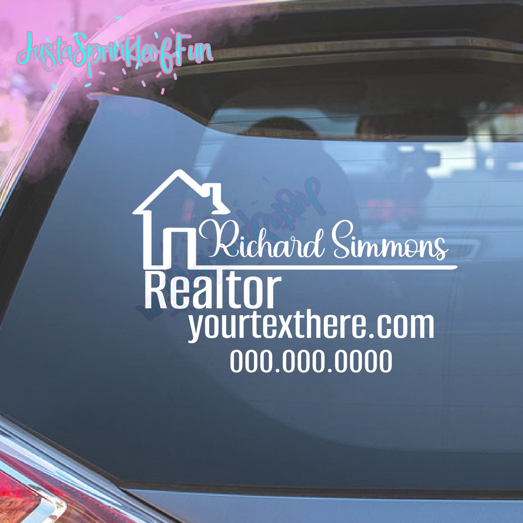 Realtor Decal Custom REALTOR Decal Real Estate Agent Decal Real Estate ...
