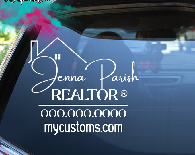 Custom Realtor Decal REALTOR Decal Real Estate Agent Decal Real Estate ...