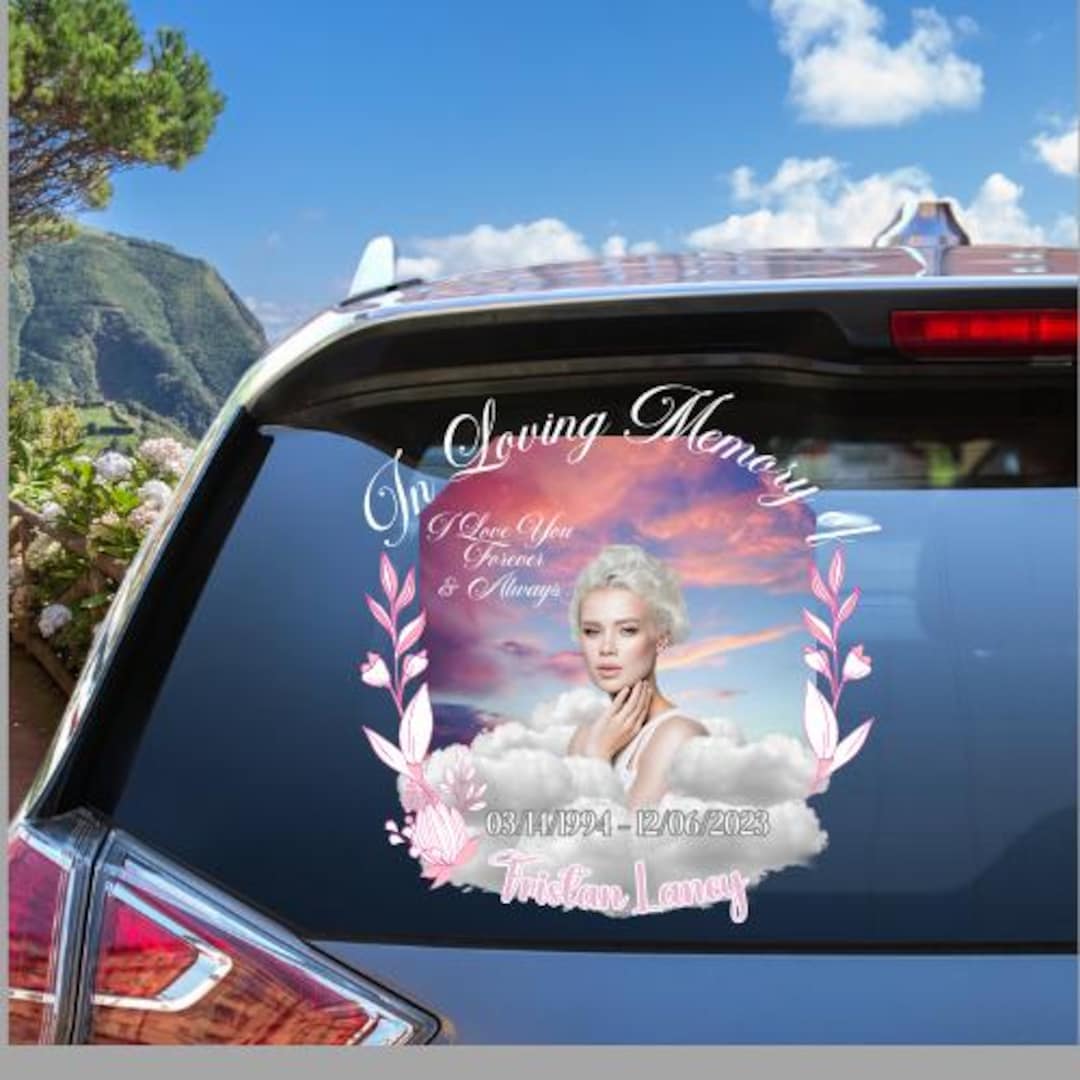 Photo Memorial Decal in Memory Sticker Funeral Gift Mourning Gift - Etsy