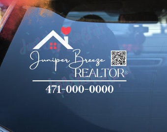Custom QR Code REALTOR Decal Custom Vinyl Decal Real Estate Agent Decal ...