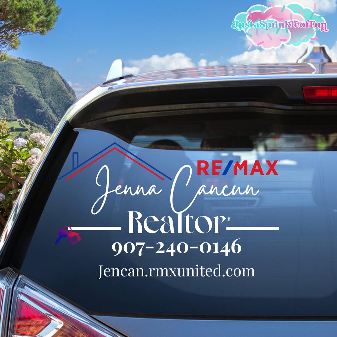 REMAX Decal | REALTOR Decal | Personalized Decal | Custom Vinyl Decal ...
