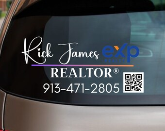 Custom QR Code REALTOR Decal Custom Vinyl Decal Real Estate Agent Decal ...