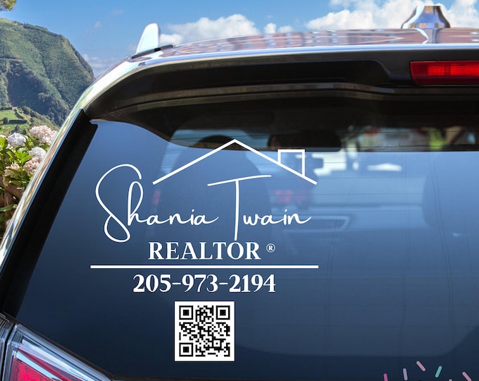 Real Estate Decal, QR Code Decal, Custom Realtor Decal, Vinyl Decal for ...