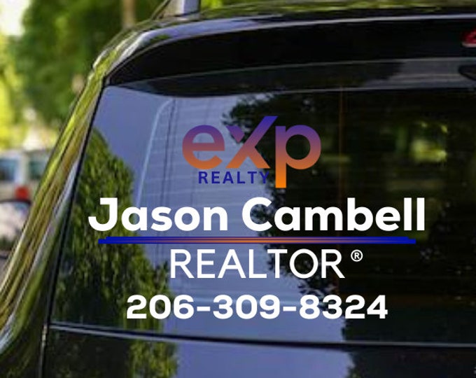 Custom Decal Realtor Decal QR Code Real Estate Agent Decal Exp Realty ...