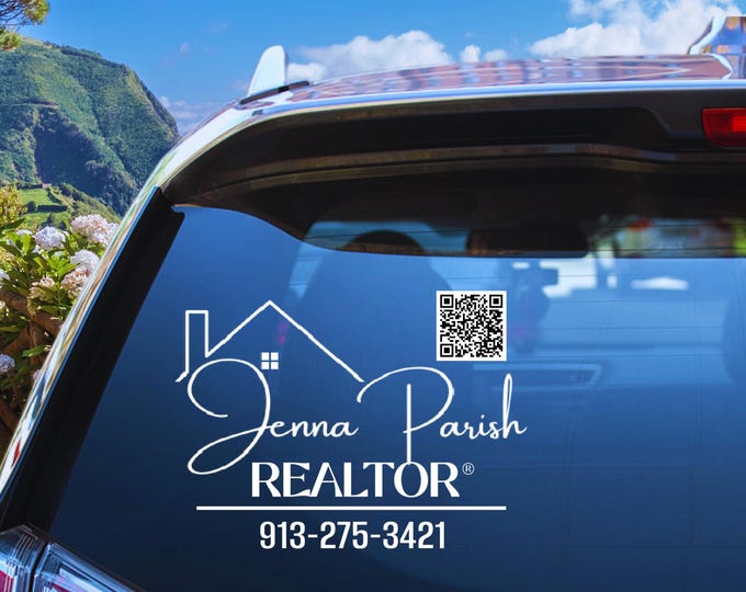 Custom QR Code | REALTOR Decal | Custom Vinyl Decal | Real Estate Agent ...